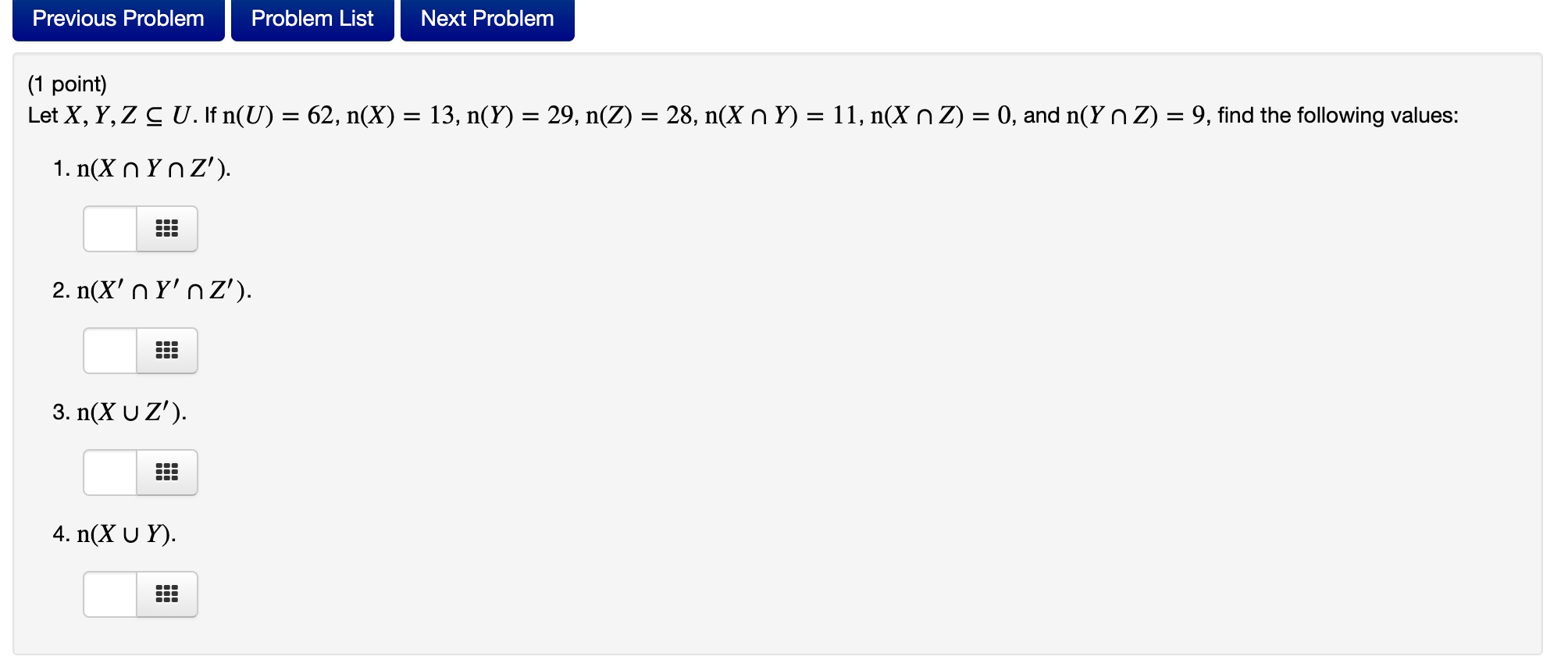 Solved (1 point) Let X,Y,Z⊆U. If | Chegg.com Solved (1 point) Let X,Y,Z⊆U. If | Chegg.com