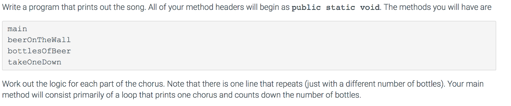 Solved Objectives Write static methods Construct song lyrics | Chegg.com