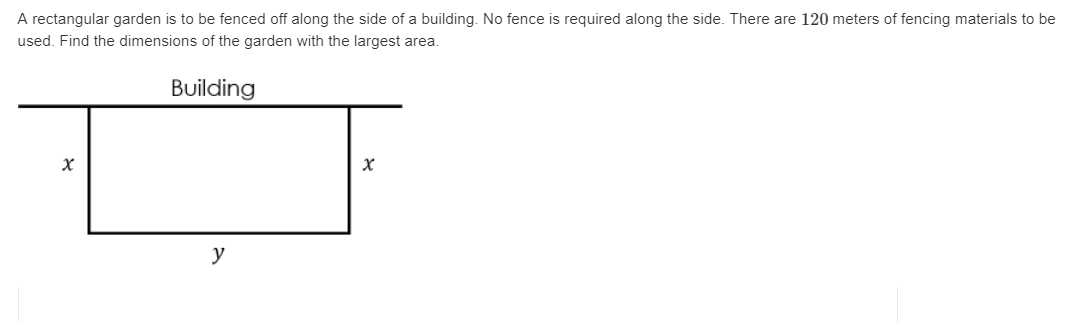 Solved A rectangular garden is to be fenced off along the | Chegg.com