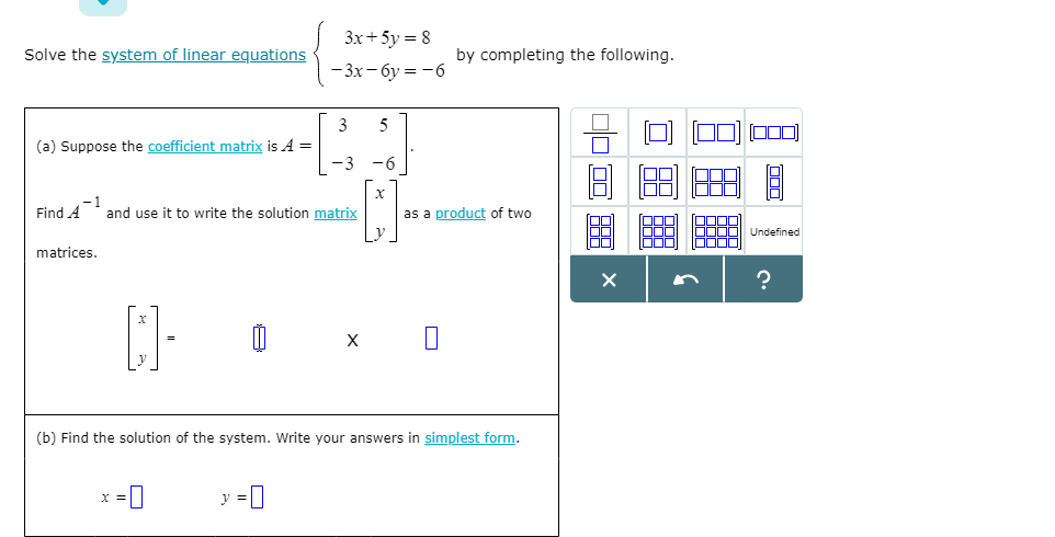 Solved Solve the sy by completing the following inear | Chegg.com