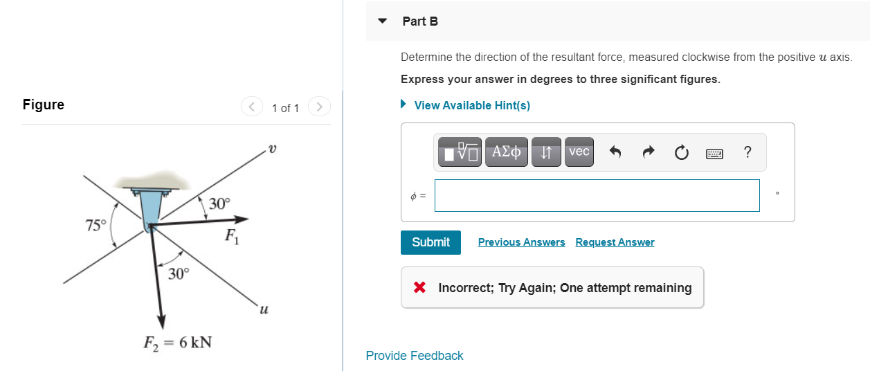 Solved Part B Determine the direction of the resultant | Chegg.com
