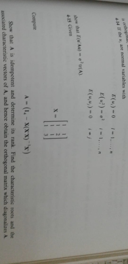 Solved 414 If the ui are normal variables with | Chegg.com