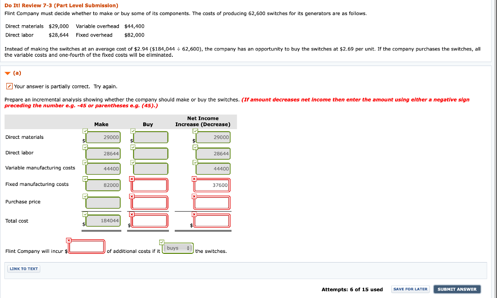 Solved Do It! Review 7-3 (Part Level Submission) Flint | Chegg.com