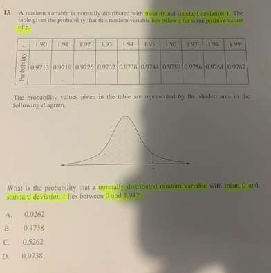 Solved 13 A random variable is normally distributed with | Chegg.com