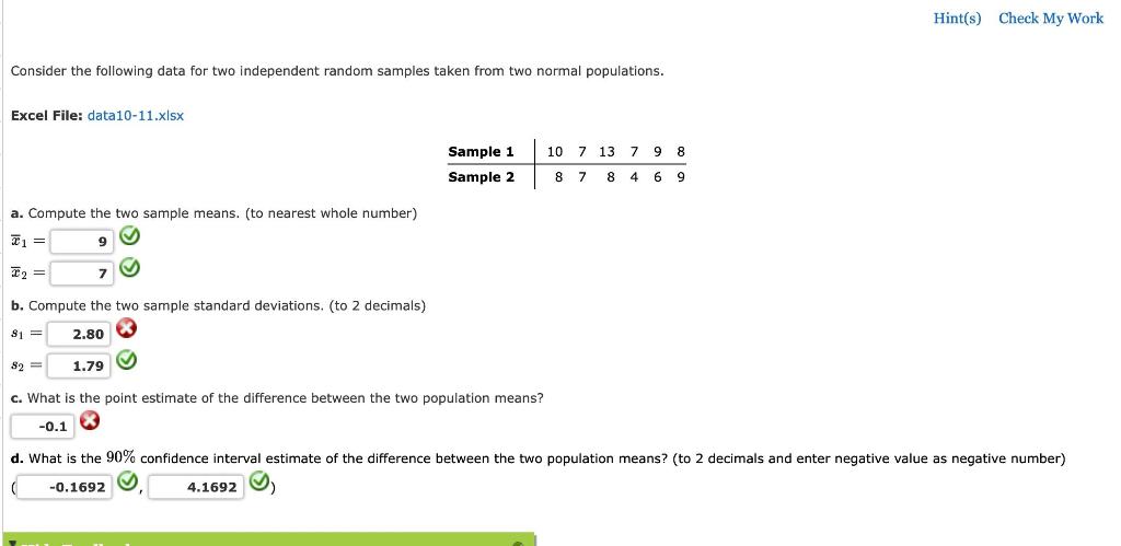 Solved Consider the following data for two independent | Chegg.com