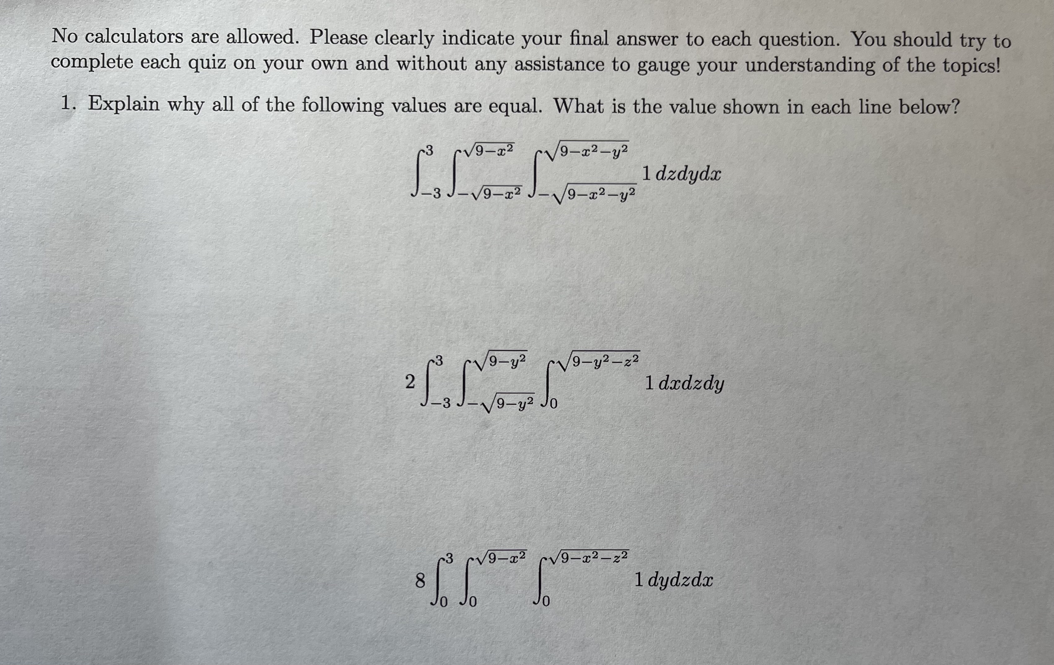 Solved No calculators are allowed. Please clearly indicate | Chegg.com