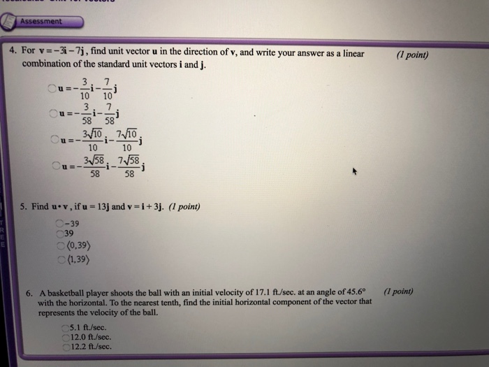 Solved Assessment 1. How does multiplying a vector by a | Chegg.com