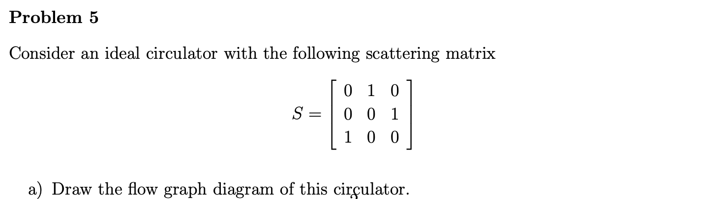 Consider an ideal circulator with the following | Chegg.com