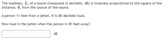 Solved The loudness, L, of a sound (measured in decibels, | Chegg.com