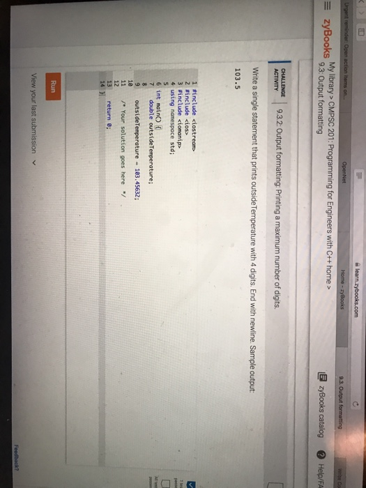 Solved 2yBookS 93 Output formatting My library> CMPSC 201: | Chegg.com