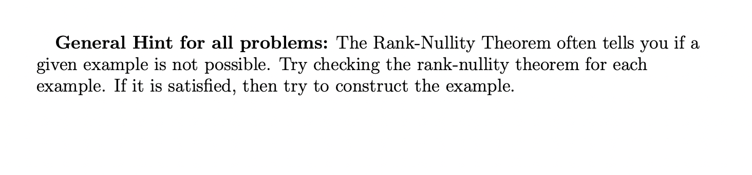 Solved (1) For each part below construct an example, if | Chegg.com
