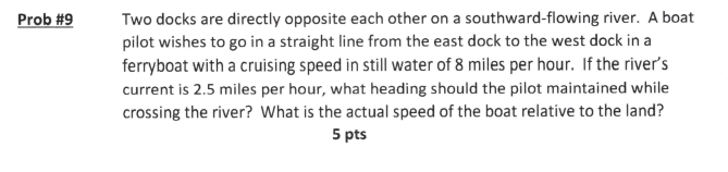 Two docks are directly opposite each other on a | Chegg.com
