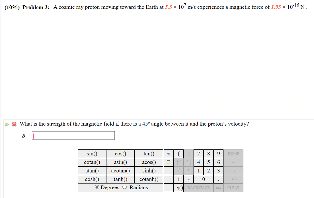 Solved (10\%) Problem 3: A cosmic ray proton moving toward | Chegg.com