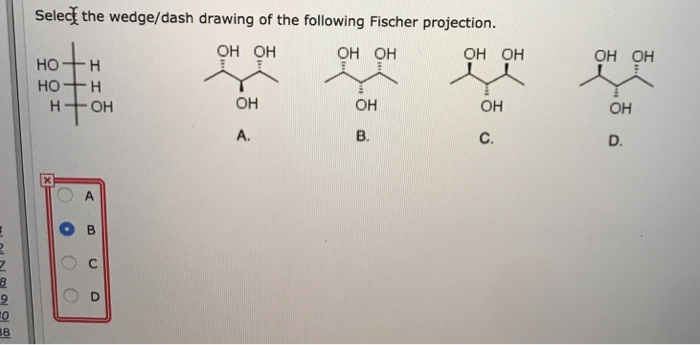 Solved Selecf the wedge/dash drawing of the following | Chegg.com