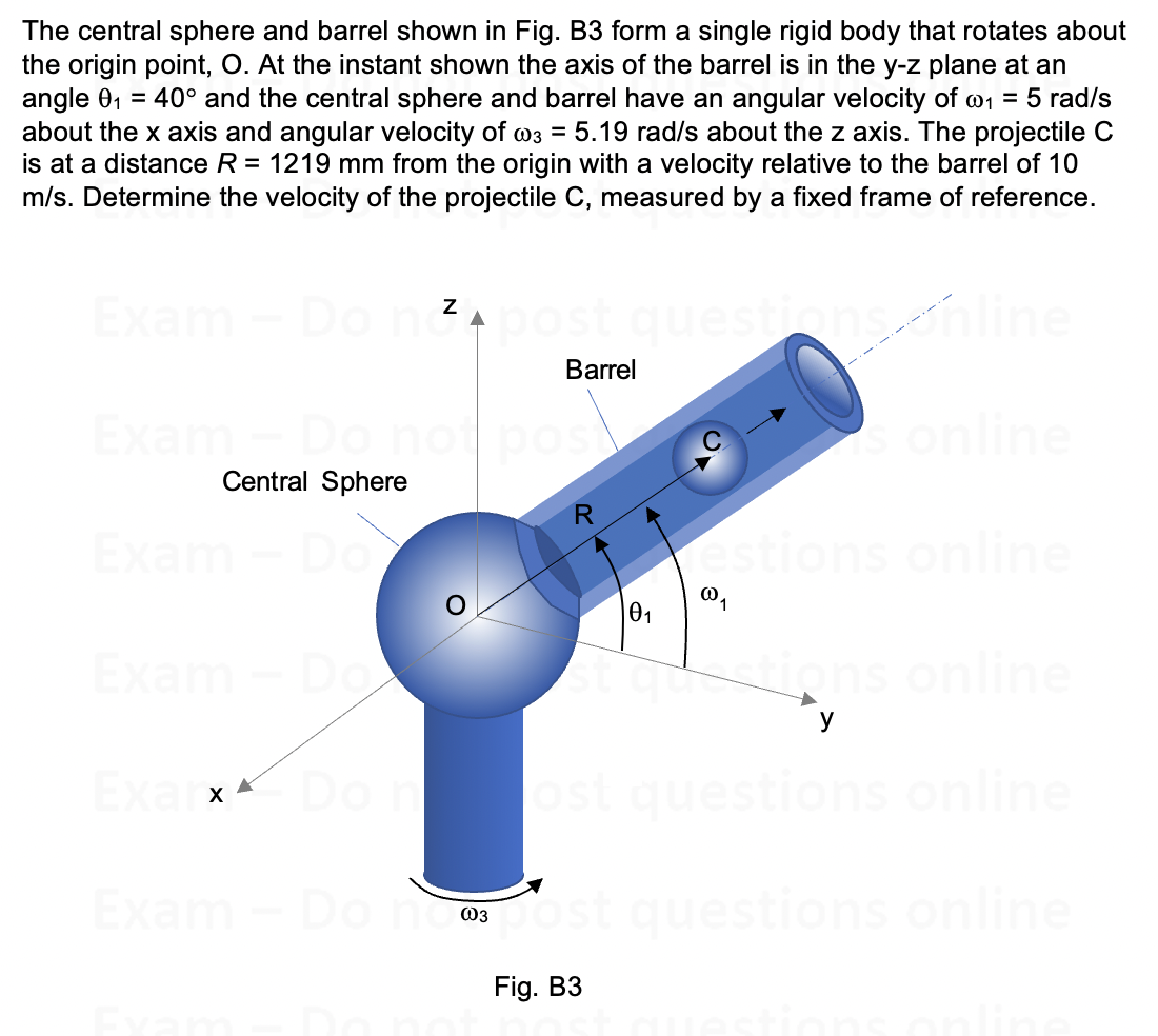 Solved The central sphere and barrel shown in Fig. B3 form a | Chegg.com