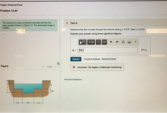 Solved Open Channel Flow Problem 12.44 The channel is made | Chegg.com