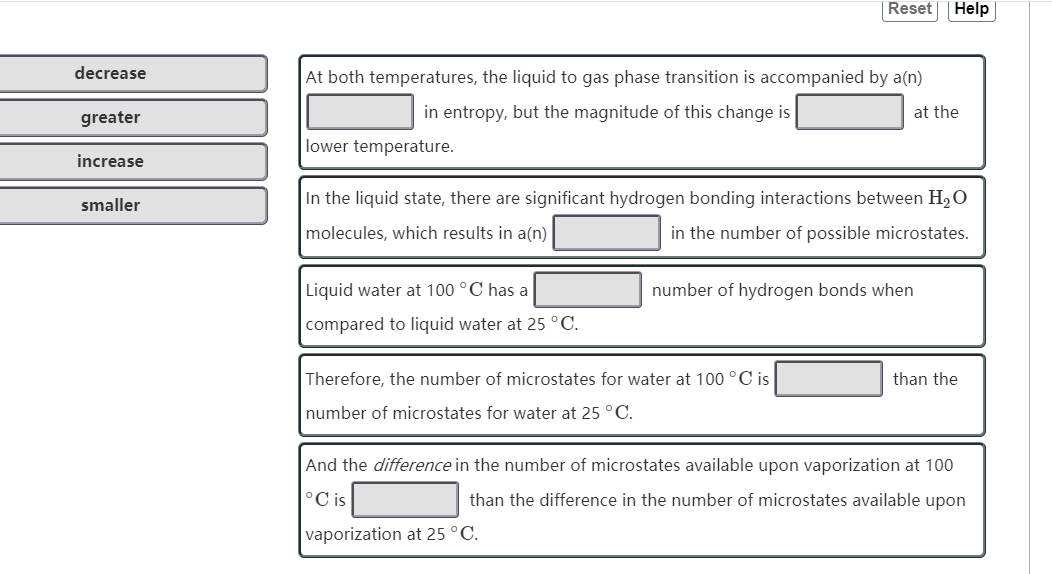 Solved | Reset Help decrease At both temperatures, the | Chegg.com