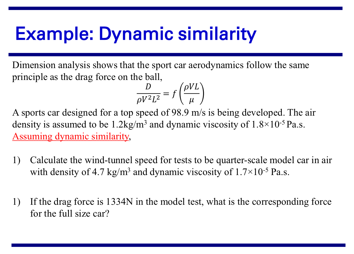 Solved Example: Dynamic similarity Dimension analysis shows | Chegg.com
