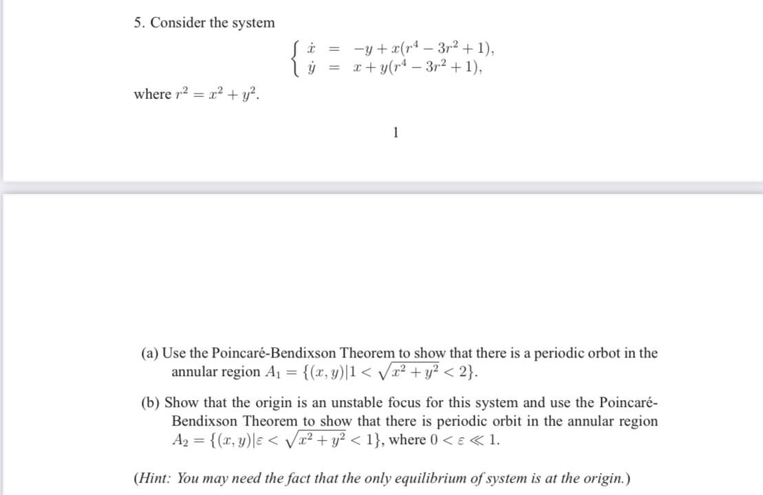 5. Consider the system | Chegg.com