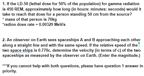 Solved 1. If the LD-50 (lethal dose for 50% of the | Chegg.com
