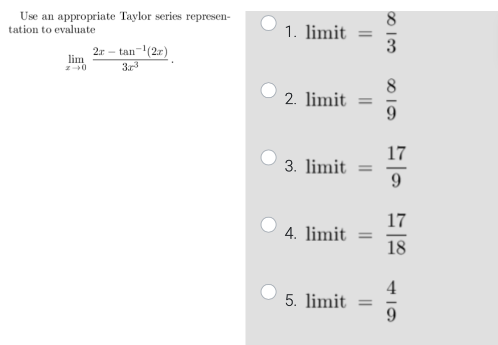 Solved Use an appropriate Taylor series representation to | Chegg.com