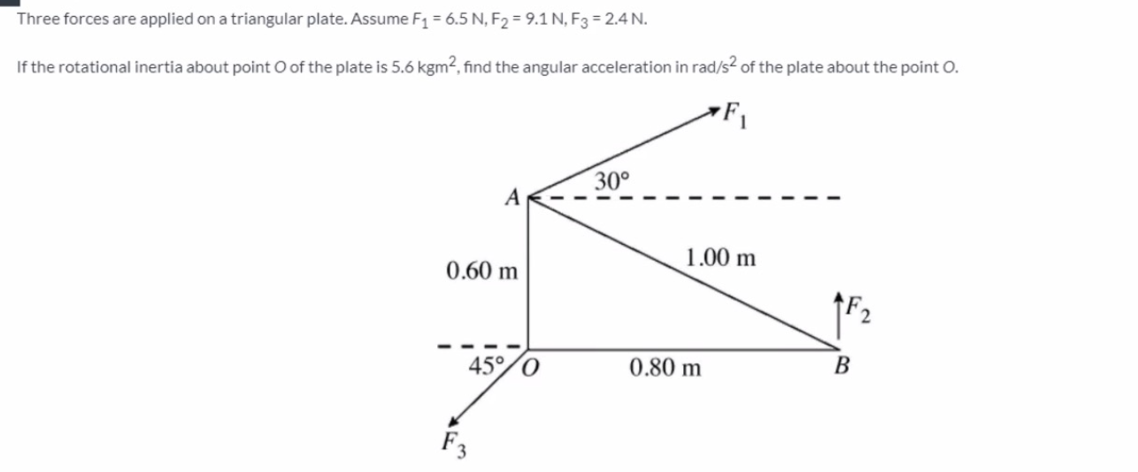 Solved Three forces are applied on a triangular plate. | Chegg.com
