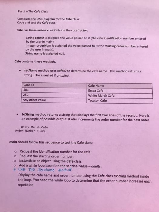 Solved Project Four The Cafe Problem Write a program for a | Chegg.com