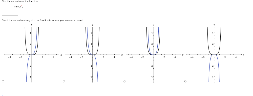 Solved Find the derivative of the function. sinh (x1) Graph | Chegg.com