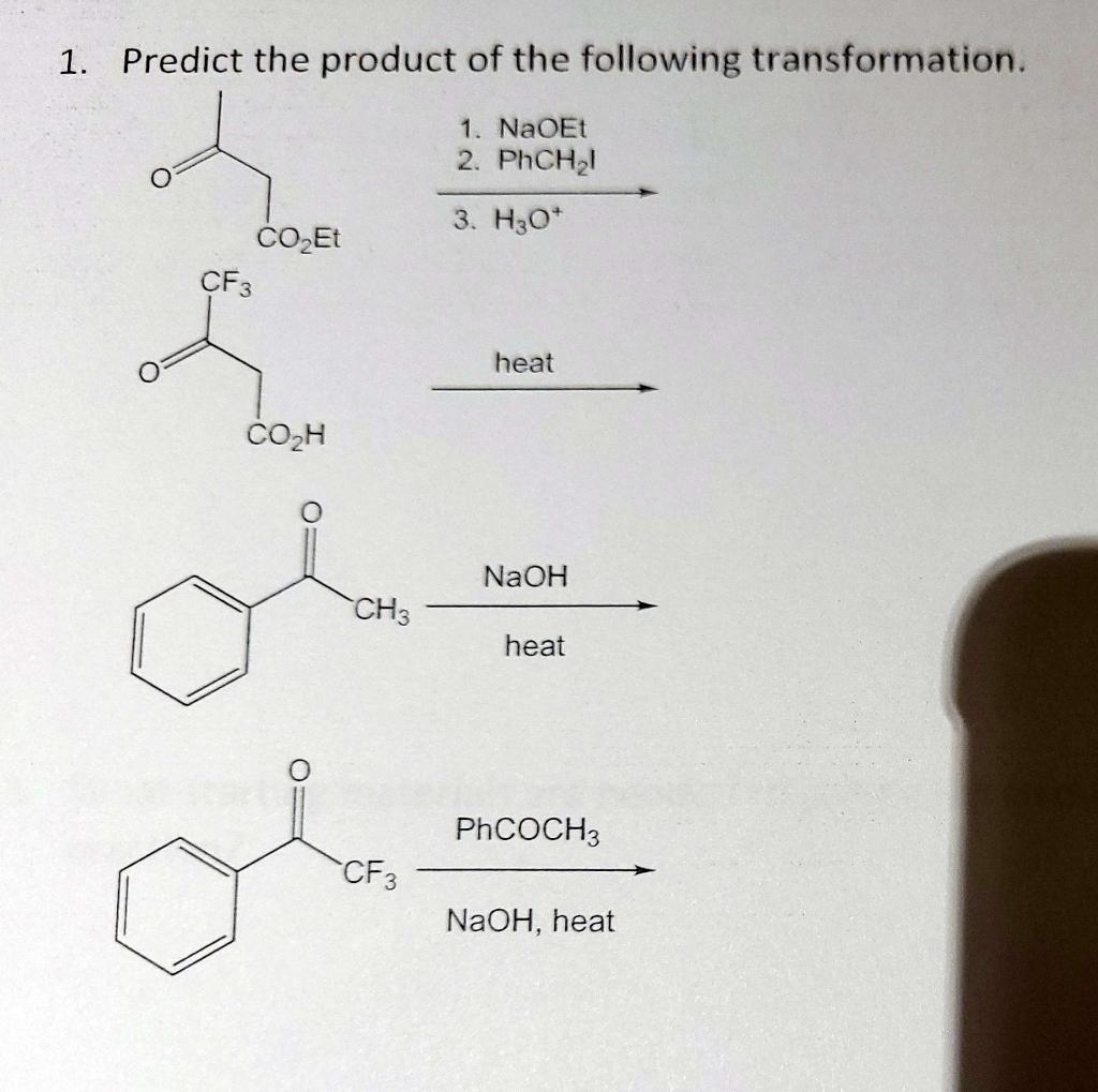 Solved 1. Predict the product of the following | Chegg.com