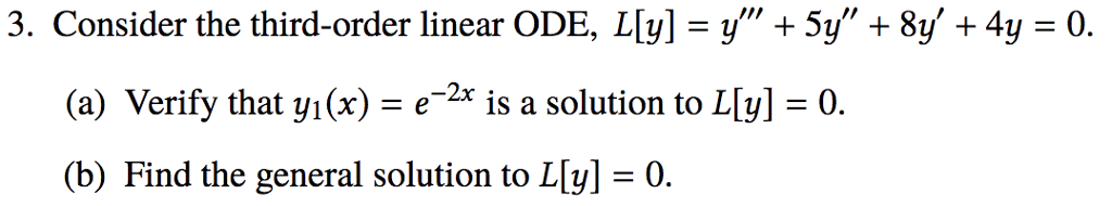 Solved 3. Consider the third-order linear ODE. Цу-y", + 5y" | Chegg.com