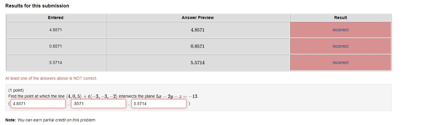 Solved Results for this submission Entered Answer Preview | Chegg.com