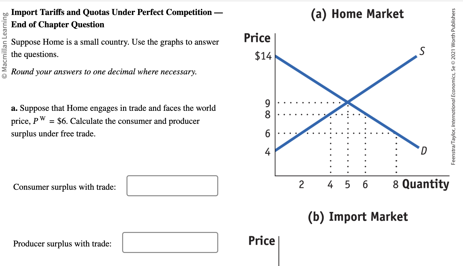 Producer surplus with trade: b. Now, suppose that | Chegg.com