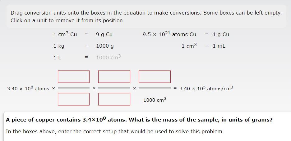Solved Drag conversion units onto the boxes in the equation | Chegg.com