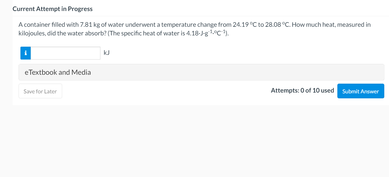 Solved Current Attempt in Progress A container filled with | Chegg.com