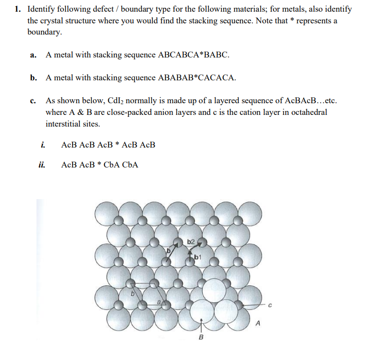 Solved 1. Identify following defect / boundary type for the | Chegg.com Solved 1. Identify following defect / boundary type for the | Chegg.com