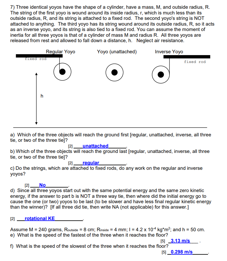 Solved 7) Three identical yoyos have the shape of a | Chegg.com
