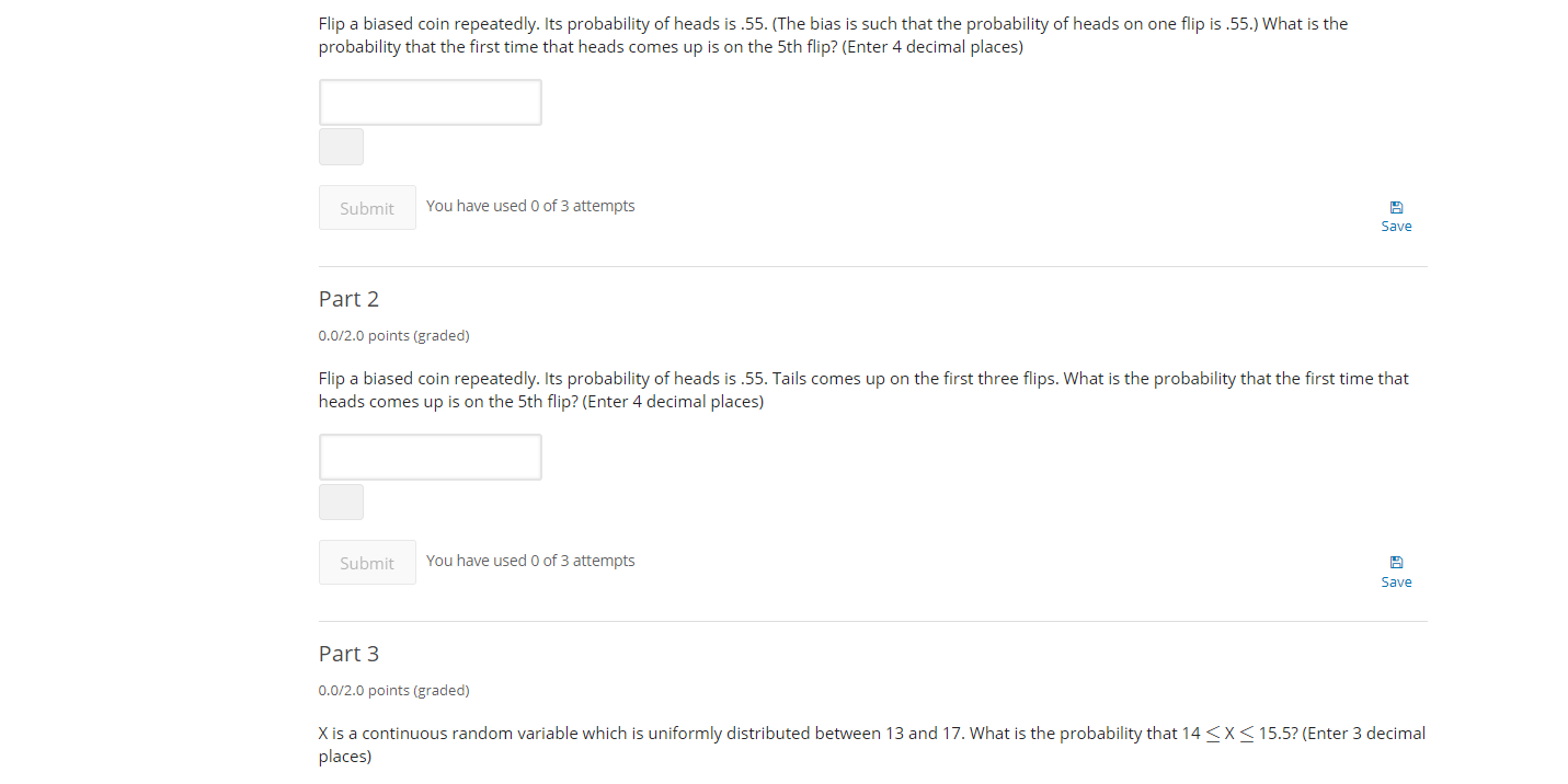Solved Flip a biased coin repeatedly. Its probability of | Chegg.com