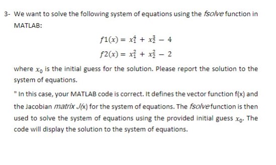 Solved We want to solve the following system of equations | Chegg.com