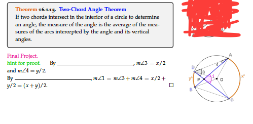 Solved Theorem 16.1.15. Two-Chord Angle Theorem If two | Chegg.com