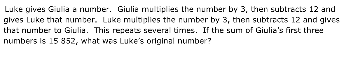 Solved Luke gives Giulia a number. Giulia multiplies the | Chegg.com