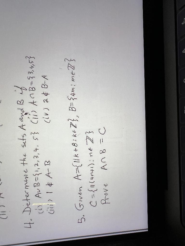 Solved Given A={11k+8:k∈Z},B={4m:m∈Z} C={11(4n+1):n∈Z} Prove | Chegg.com