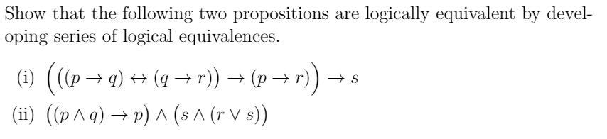 Solved Show that the following two propositions are | Chegg.com
