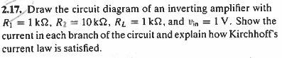 Solved 2.17. Draw the circuit diagram of an inverting | Chegg.com