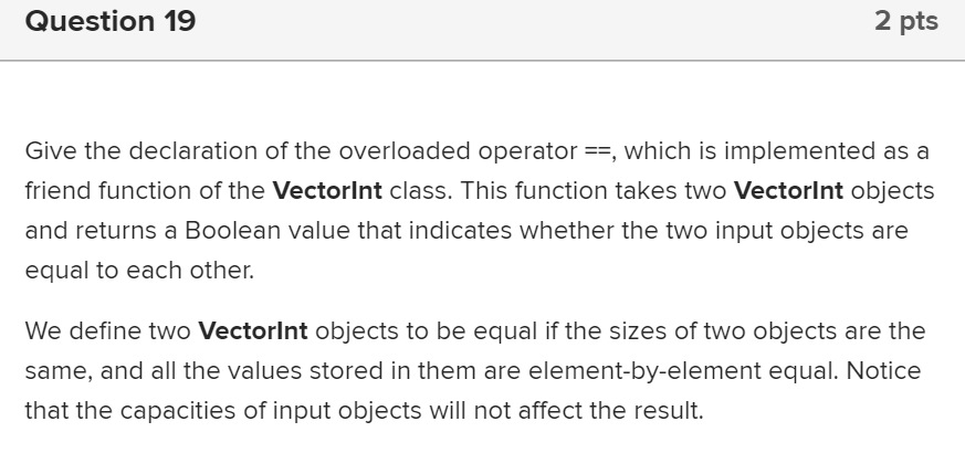 Solved vector is a C++ standard library class whose objects | Chegg.com
