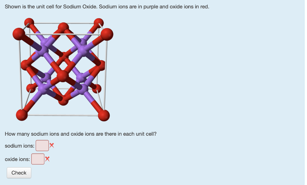 Solved Shown is the unit cell for Sodium Oxide. Sodium ions | Chegg.com