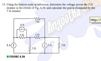 Solved 13. Using the bottom node as reference, determine the | Chegg.com