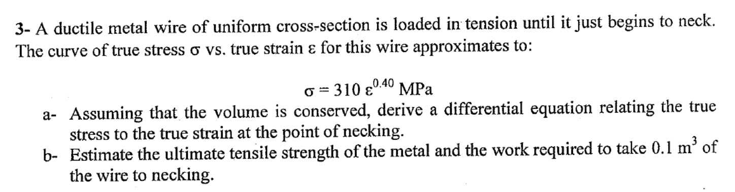 Solved 3- A ductile metal wire of uniform cross-section is | Chegg.com
