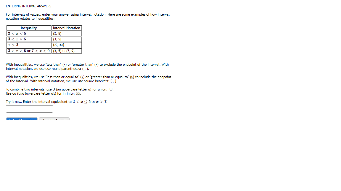 Solved ENTERING INTERVAL ANSWERS For intervals of values, | Chegg.com