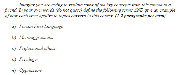 Solved Imagine you are trying to explain some of the key | Chegg.com