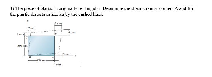 Solved 3) The piece of plastic is originally rectangular. | Chegg.com